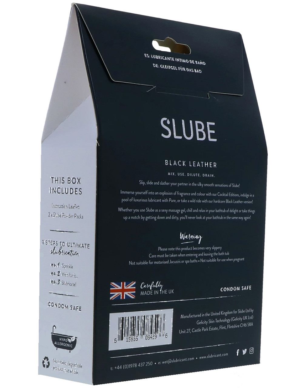 Slube Black Leather Water Based Bath Gel 500g Wet And Messy Fetish ...
