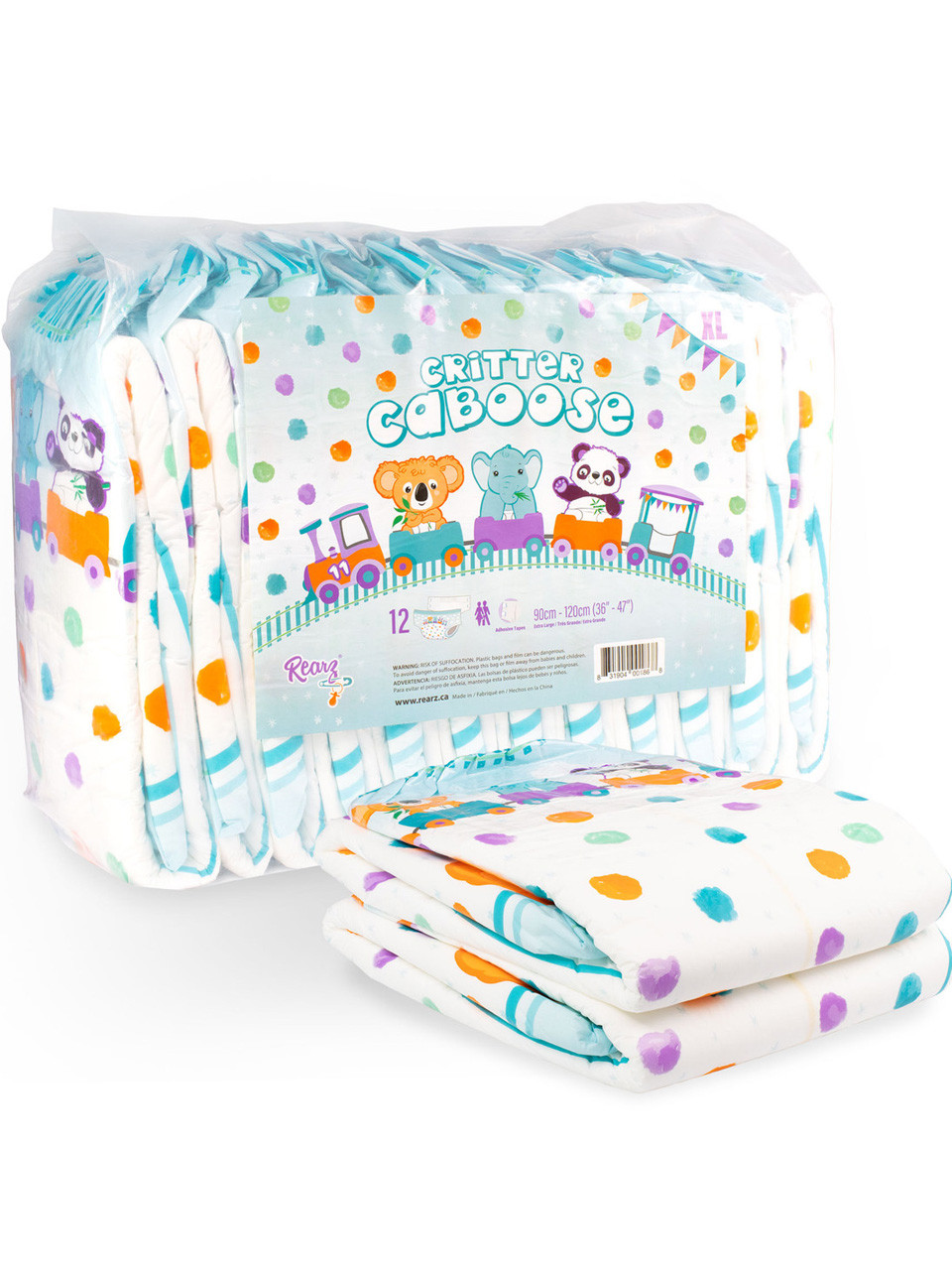Rearz Mega Critter Caboose Size Extra Large XL Adult Baby Printed ABDL Diapers Nappies Nappy UK