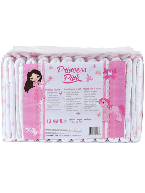Rearz Pink Princess Size Extra Large XL Adult Baby Printed ABDL Diapers Nappies Nappy UK