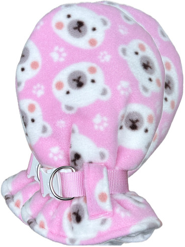 Cuddlz Pink Teddy Pattern fleece ABDL Padded Adult Baby Mittens With ...