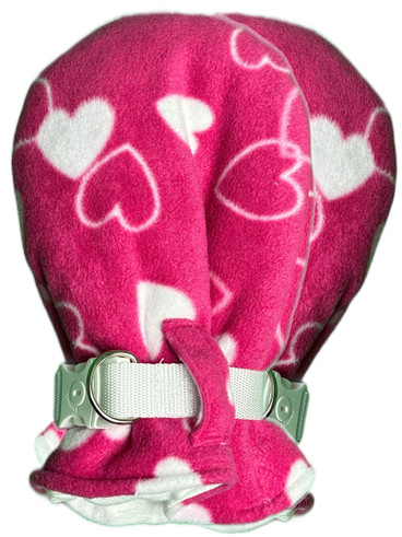 Cuddlz Pink Hearts Pattern fleece ABDL Padded Adult Baby Mittens With ...