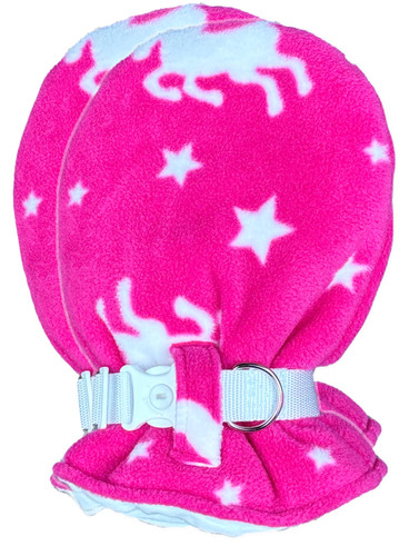 Cuddlz Pink Unicorn Pattern fleece ABDL Padded Adult Baby Mittens With ...