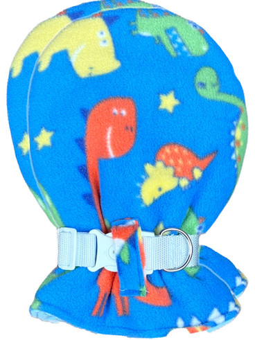 Cuddlz Blue Dinosaur Pattern fleece ABDL Padded Adult Baby Mittens With ...