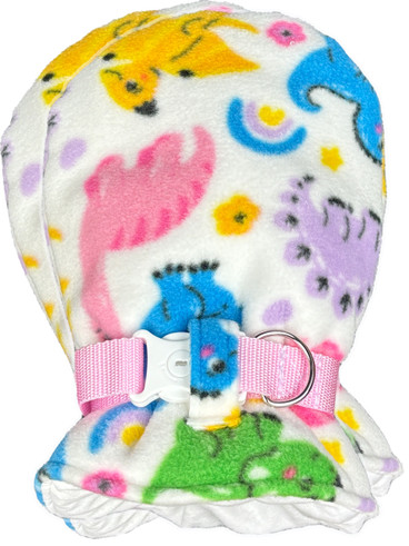 Cuddlz Cream Dinosaur Pattern fleece ABDL Padded Adult Baby Mittens ...