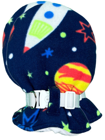 Cuddlz Navy Space Pattern fleece ABDL Padded Adult Baby Mittens With ...