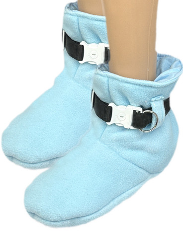 Cuddlz Blue fleece adult baby padded locking booties fetish matching ...