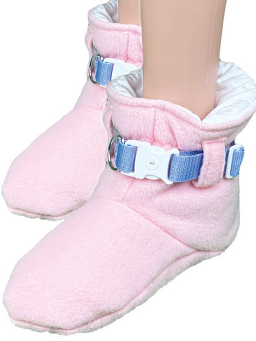 Cuddlz Pink fleece adult baby padded locking booties fetish matching ...