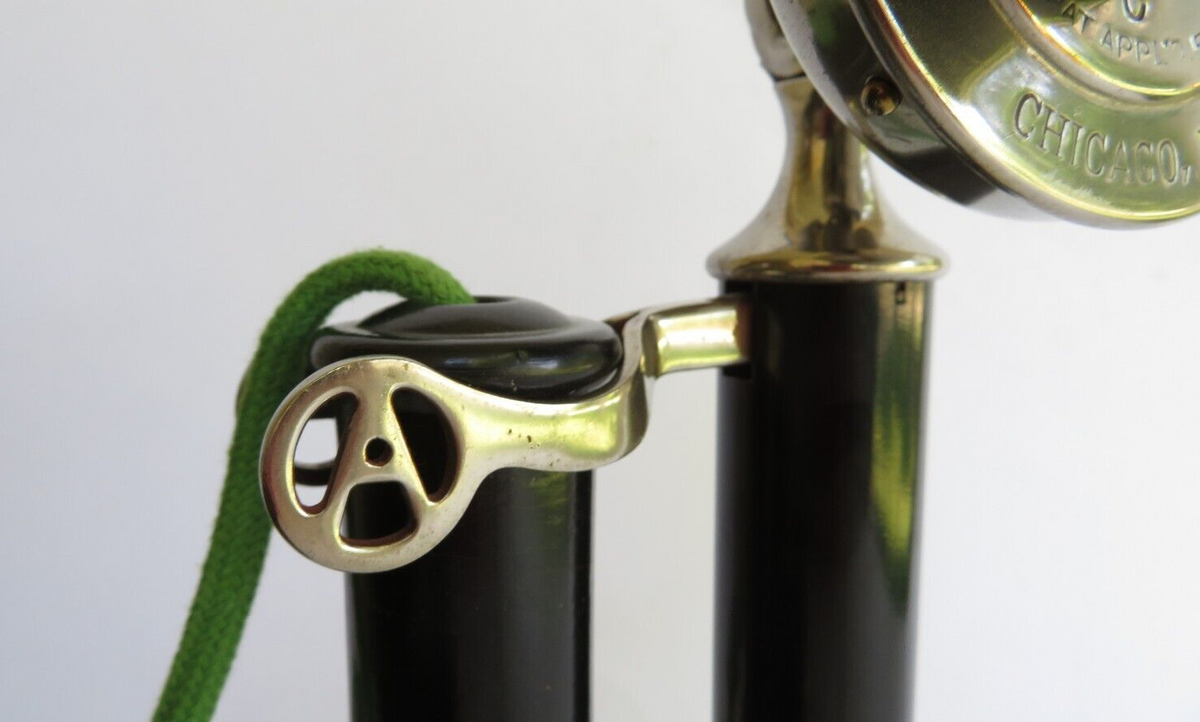 Stair Step candlestick telephone set with Mercedes dial and Stowger ...