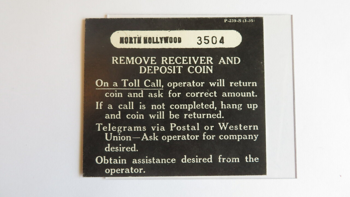 Middle direction card and plastic for 3 slot payphones . Older card ...