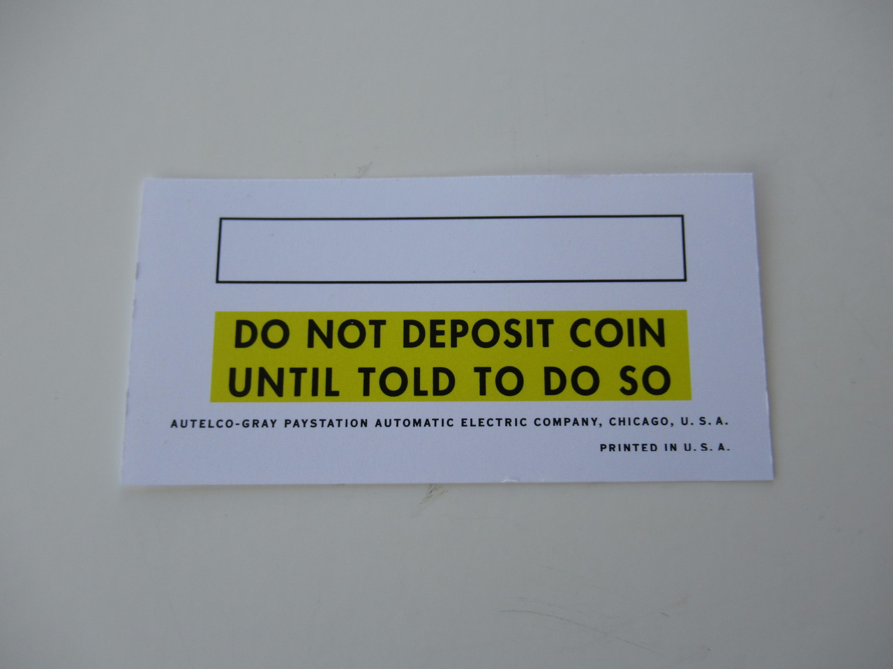 Gray Pay Station Direction card - Old Phone Shop Store