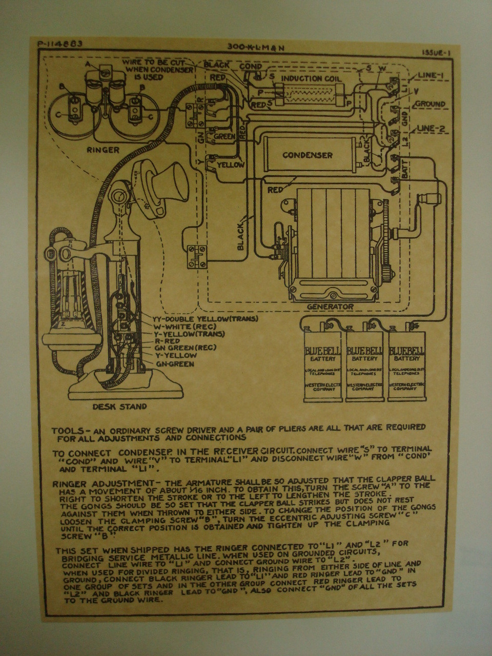 Western Electric 334A ringer subset box wiring diagram glue on | Old ...