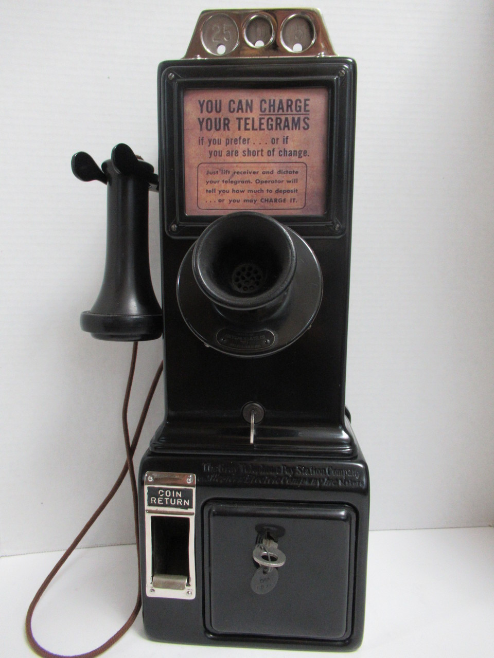 Gray / Western 50G payphone. Original 3 slot payphone from the 1920s ...