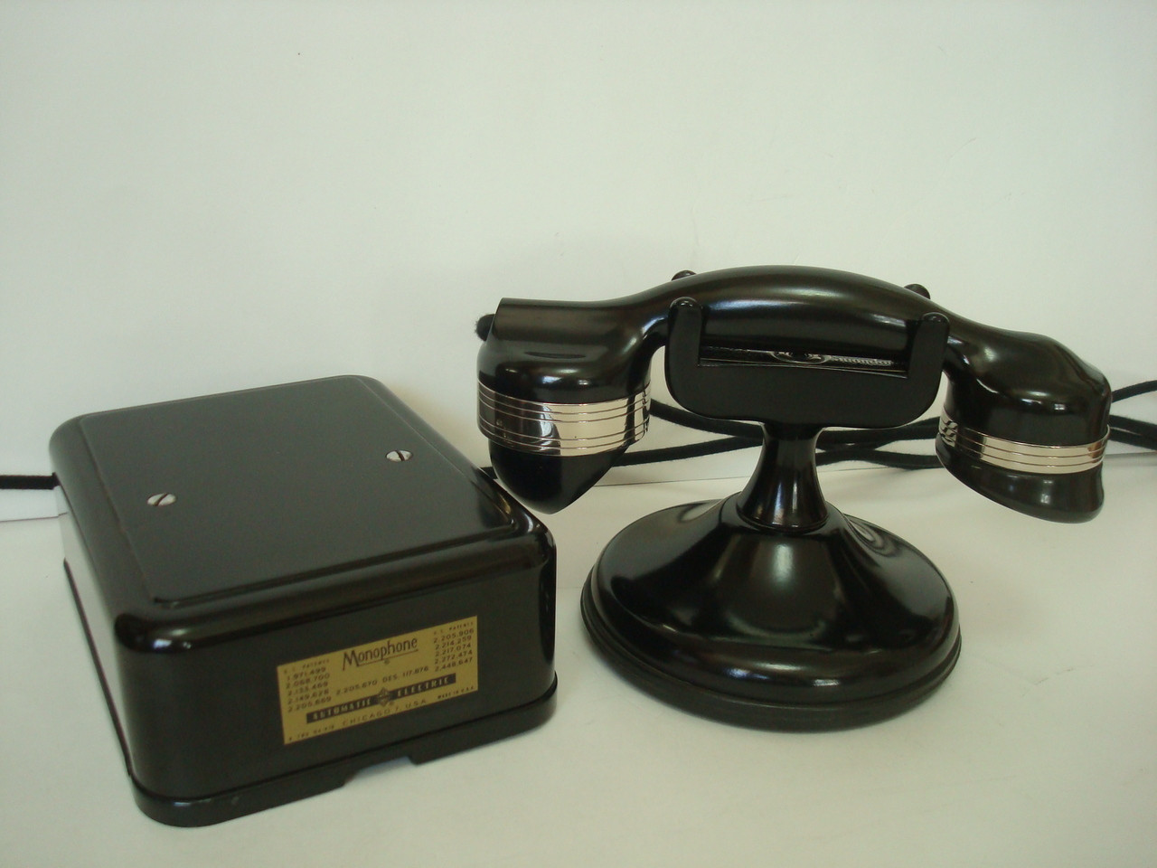 Automatic Electric Monophone 1A desktop telephone is an example of one ...