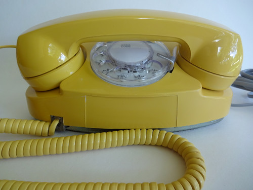 Yellow princess rotary phone made by Western Electric | Old Phone Shop