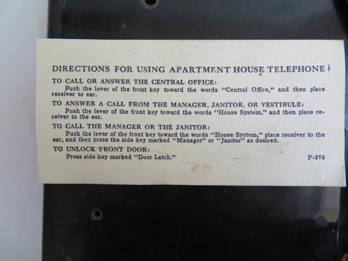 Western Electric 653 apartment wall phone sign | Old Phone Shop