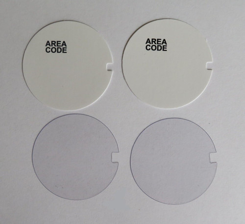 Area code dial cards and lucite disc - Old Phone Shop Store