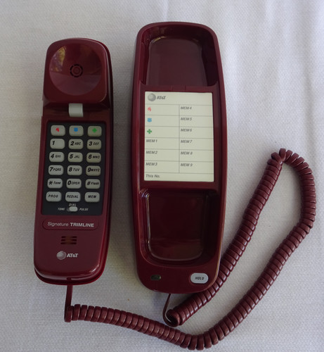 Trimline phone in Burgundy color made by AT&T | Old Phone Shop
