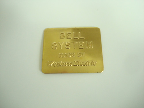 Brass Bell system nameplate for 3 slot payphones