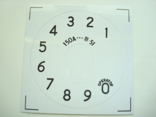 Dail plate laminate or overlay for Western Electric 150A dial plates