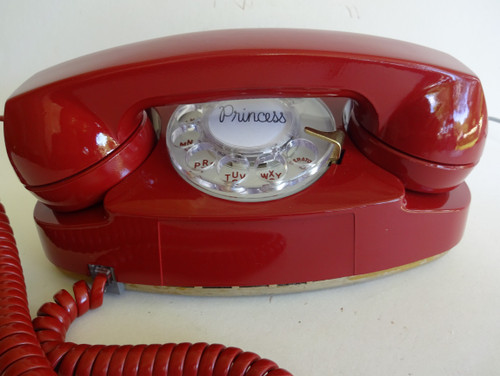 Red princess telephone by Western Electric