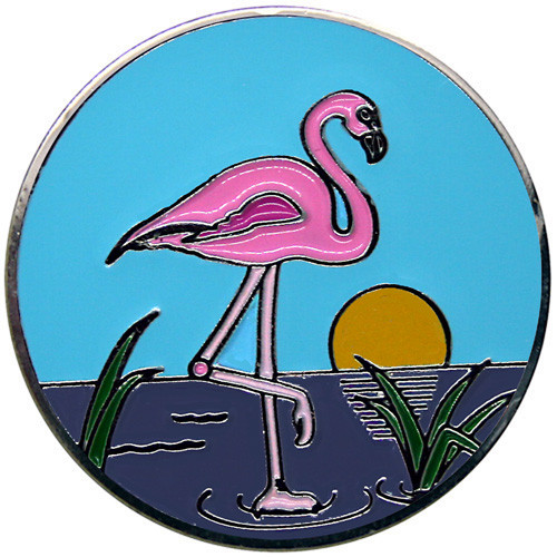 Flamingo Golf Ball Marker with Hat Clip - Birdie Babe Golf