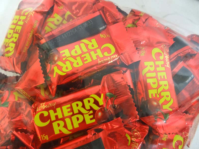 Get Cadbury Cherry Ripe Pieces at The Professors Online Lolly Shop (12528)