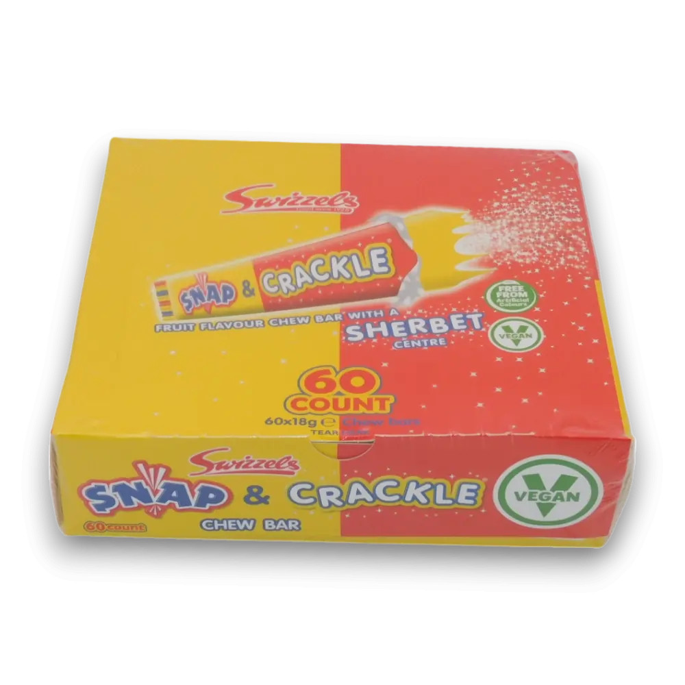 Swizzels Snap & Crackle Chew Bars (60 Bars Display Unit)