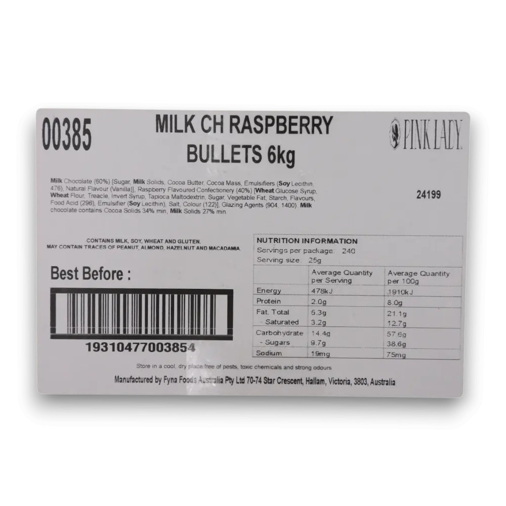 Pink Lady - Milk Chocolate Rasberry Bullets | Buy Online
