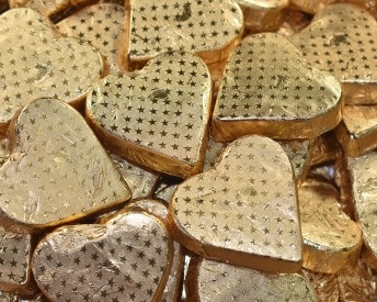 Get Chocolate Gems - Romeo Hearts - Embossed Gold Foil at The ...