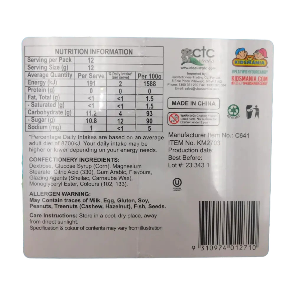 Wacky Shark Candy (12 x 12g) | Shop Now at The Professors