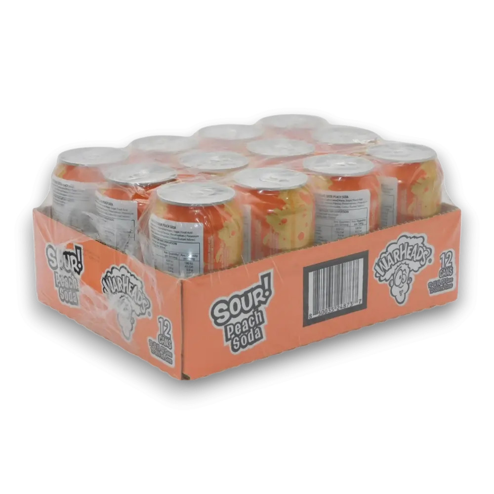 Warheads Sour Soda Peach 12 x 355ml
