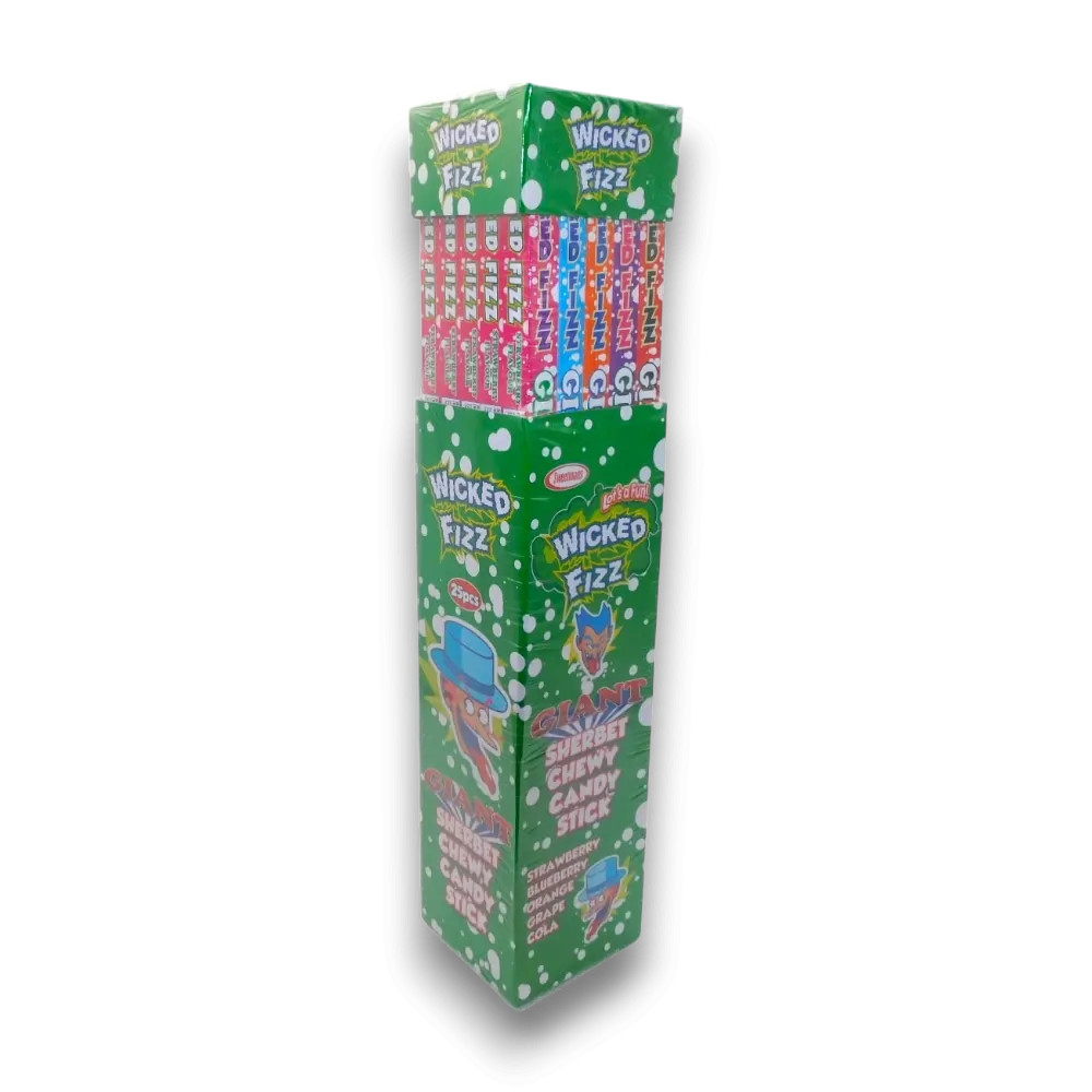 Wicked Fizz Giant Sherbet Sticks - 25 x 70g Display Box