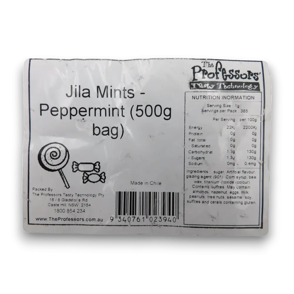 Jila Peppermint Mints 500g Bag