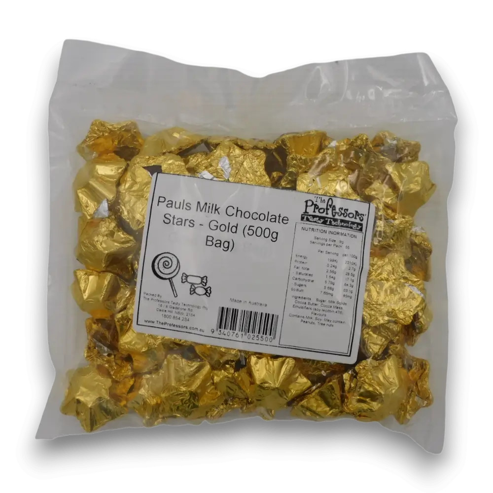 Pauls Milk Chocolate Stars Gold (500g Bag) | Bulk Chocolates