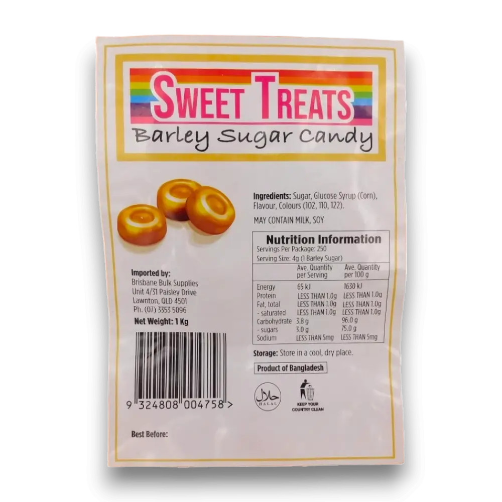 Sweet Treats Barley Sugar Candy (1kg)