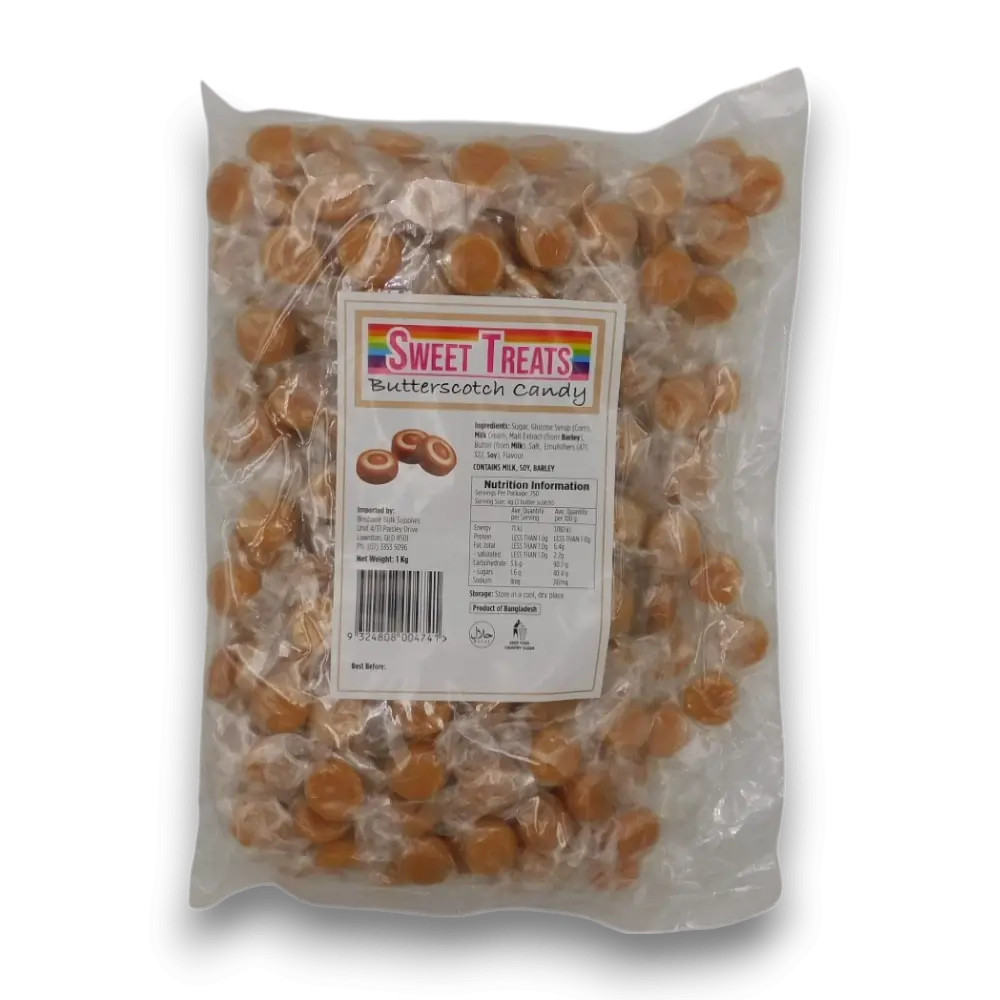 Sweet Treats - Butterscotch Candy (1kg bag | 250 x 4g pcs)