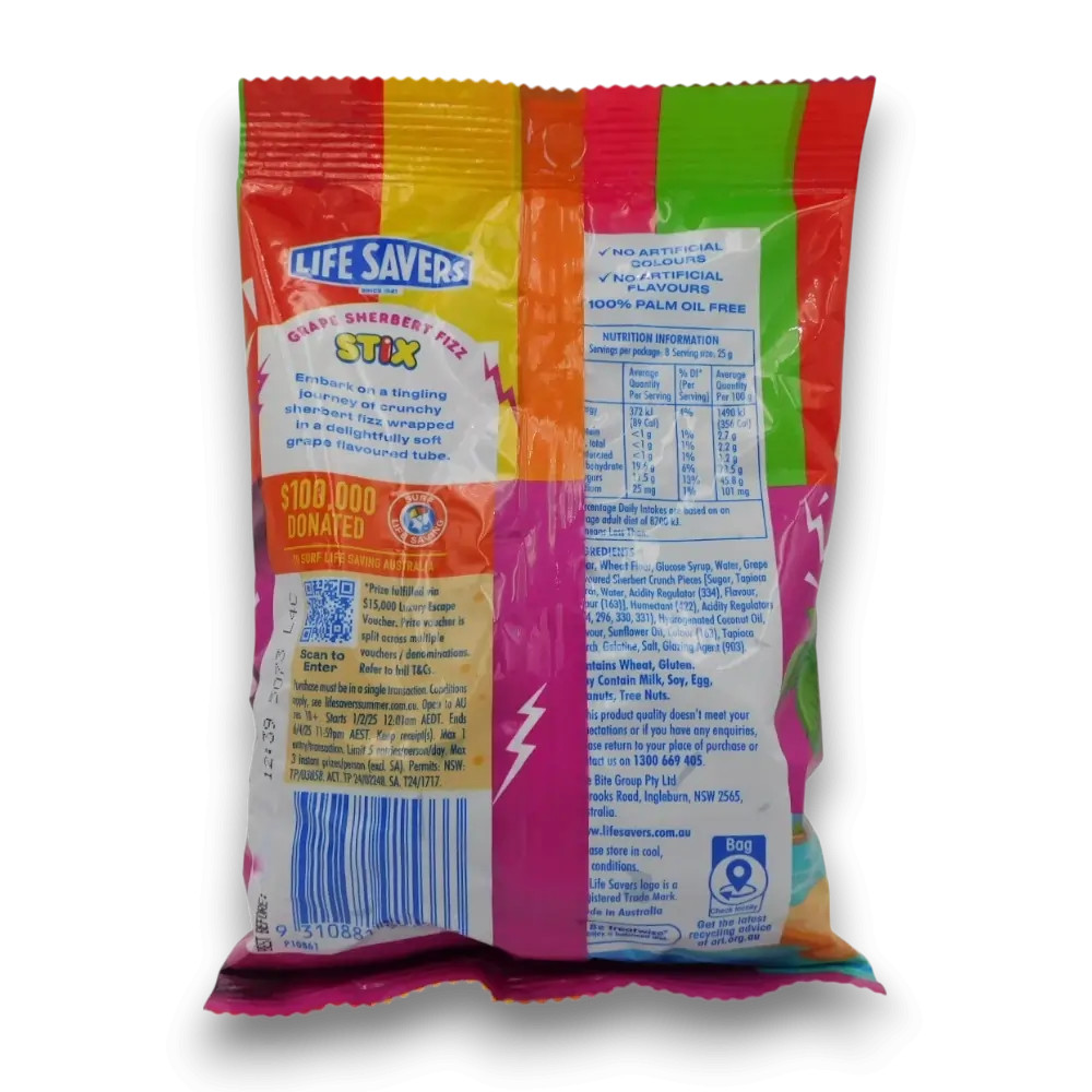 Life Savers - Stix - Grape Sherbert Fizz (200g bag)