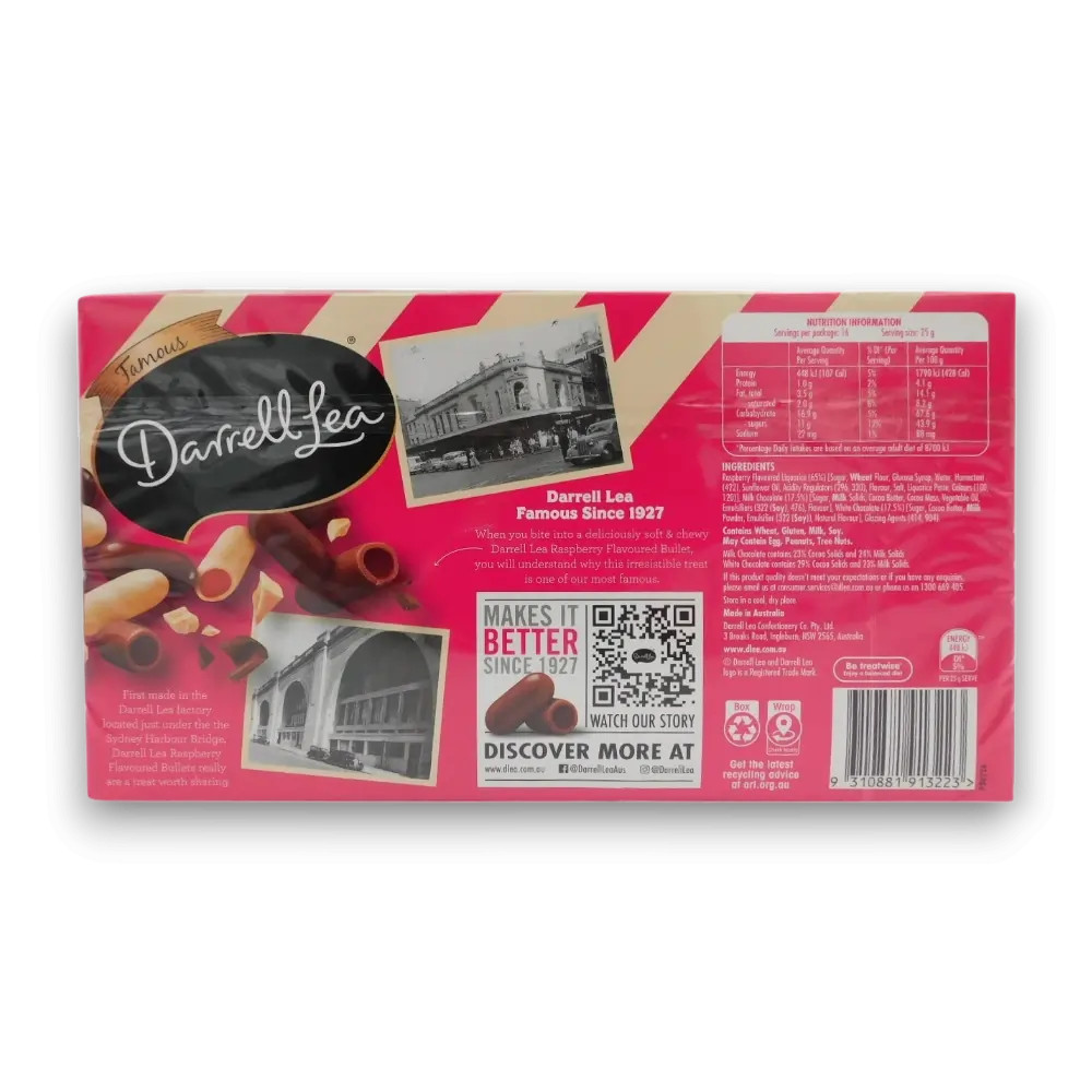 Darrell Lea - Raspberry Bullets - Mixed (400g gift box)