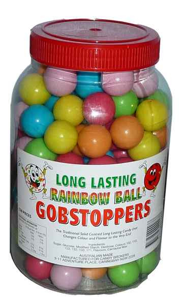 Long Lasting Rainbow Ball Gobstoppers online at The Professors Online ...