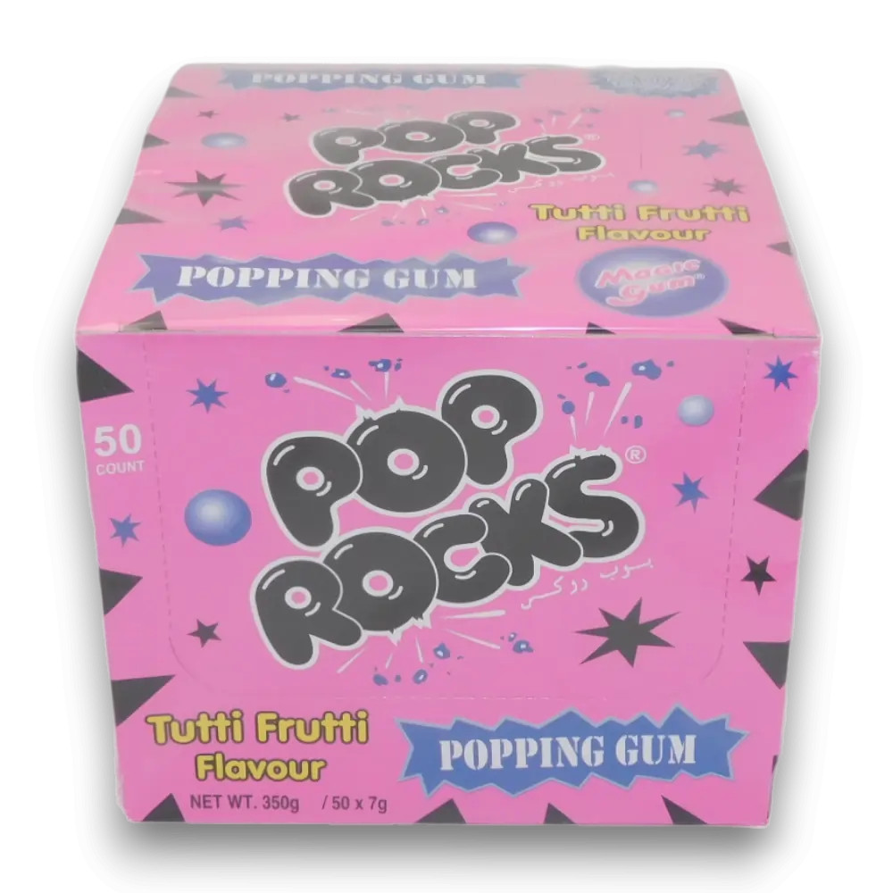Pop Rocks Tutti-Frutti Bubble Gum (50 sachets in display)