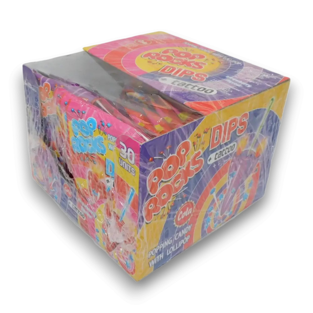 Pop Rocks Dips & Tattoo - 30 Pieces Display | The Professors