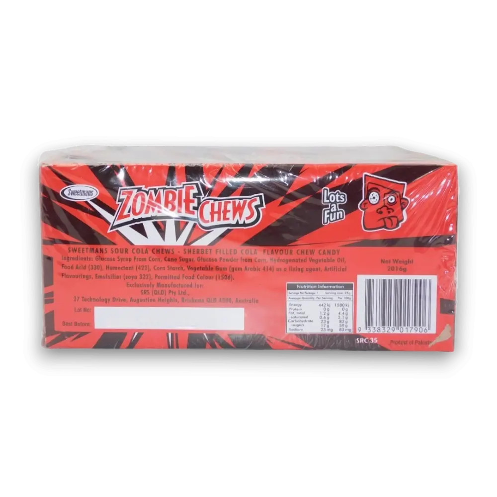 Buy Zombie Chews Sour Cola 72 Pack Online