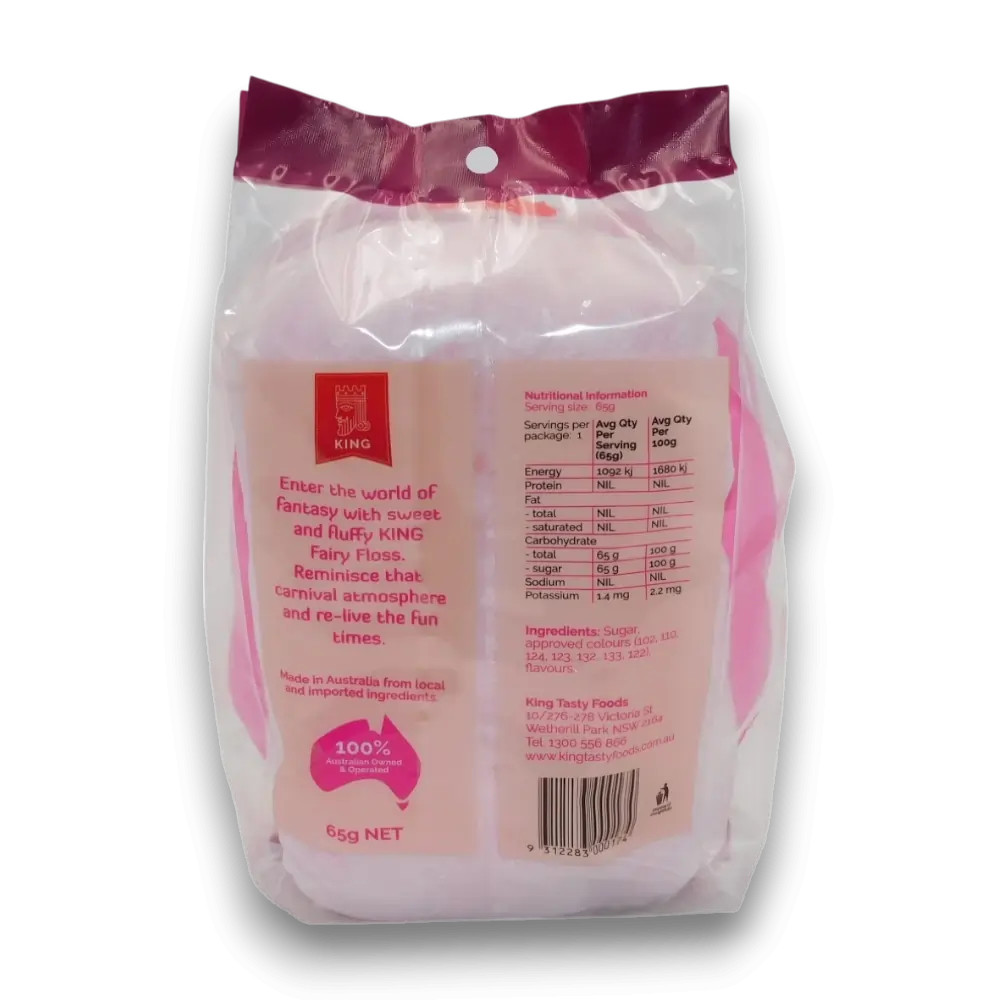 The Fairy Floss King - 65g Pink Fairy Floss Bag