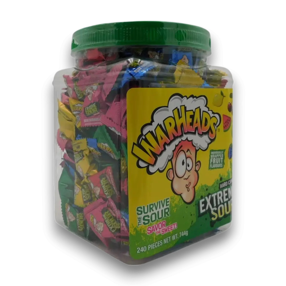 Warheads Extreme Sour Candy Pieces 240pc Display Tub