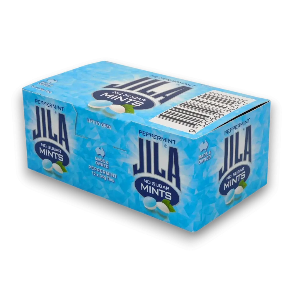 JILA Sugar Free Mints - Peppermint (12 x 34g tins)