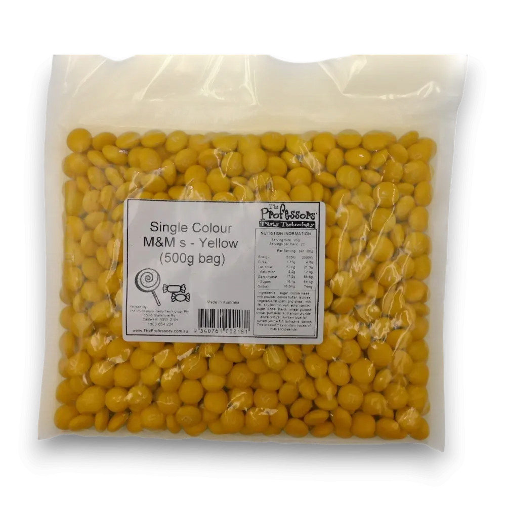 Single Colour M&M's - Yellow 500g Bag