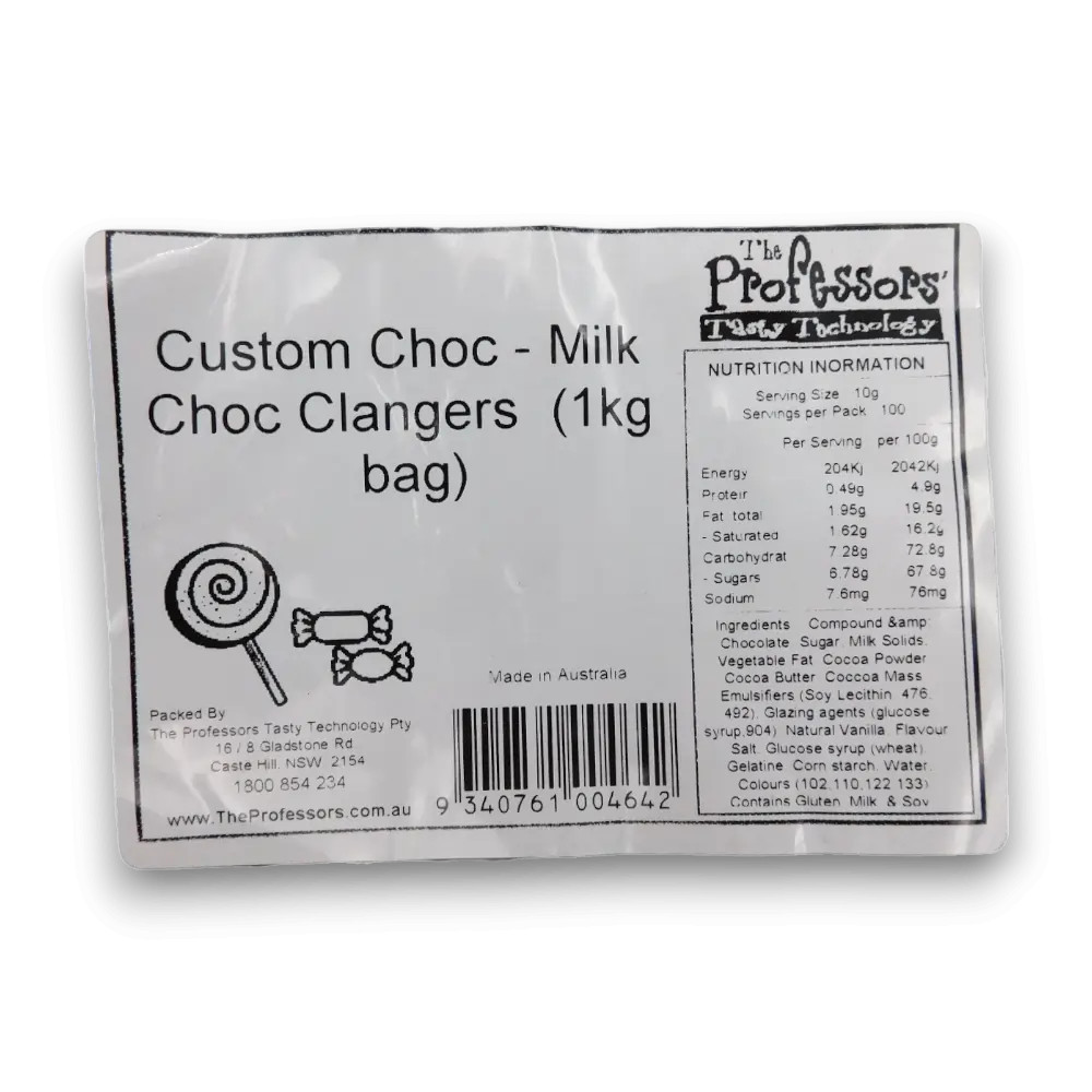 Custom Choc - Milk Choc Clangers (1kg Bag)