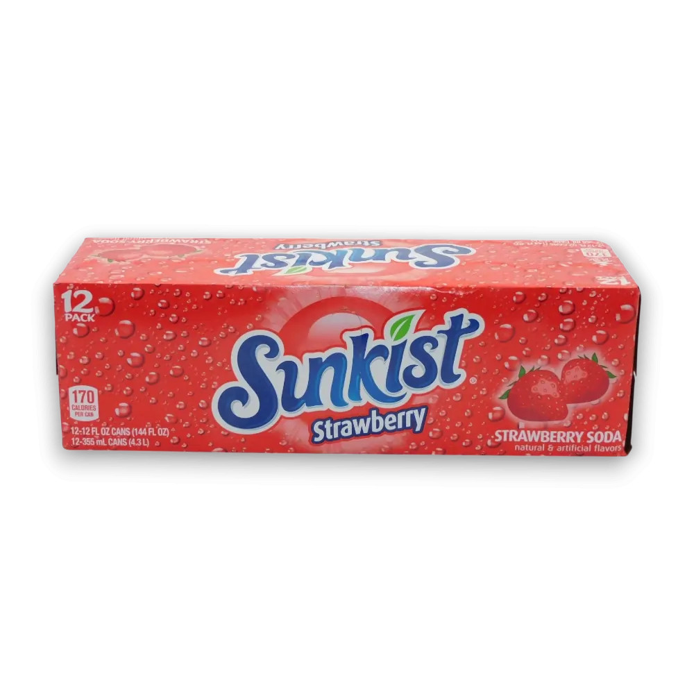 Sunkist - Soda - Strawberry (Display unit | 12 x 355mL cans)