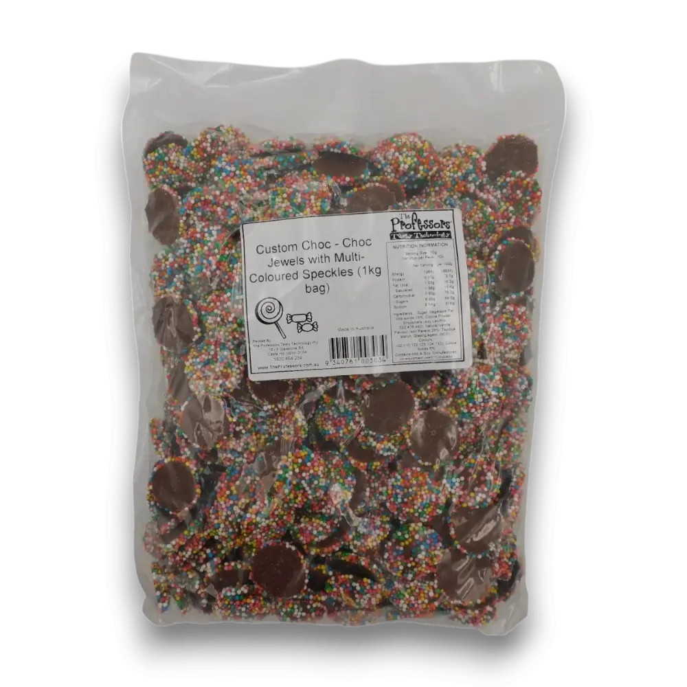 Custom Choc Choc Jewels with Multi-Coloured Speckles 1kg Bag