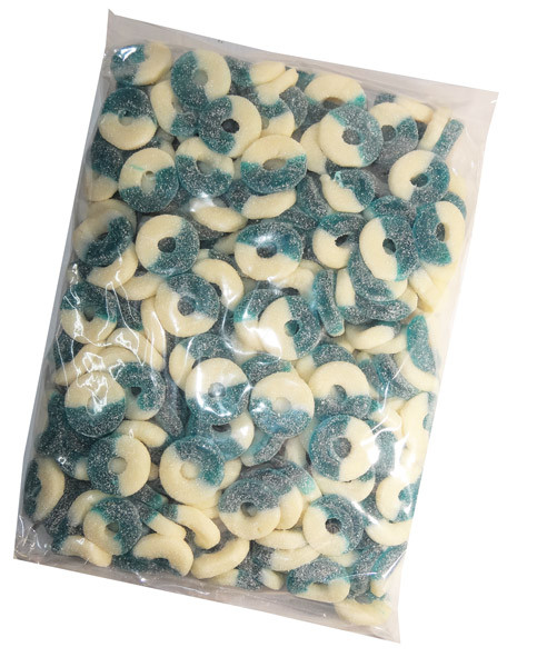 Gummi Blue Raspberry Rings online at The Professors Online Lolly Shop ...